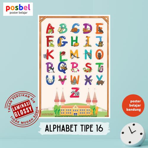 Jual Poster Edukasi Anak Posbel Belajar Abjad Huruf Alphabet - 16 ABC ...