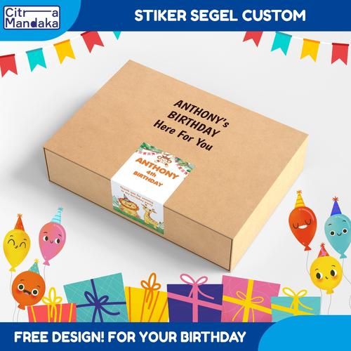 Jual Stiker Segel Box Ulang Tahun Custom | Sticker Label Hampers - 4 x ...