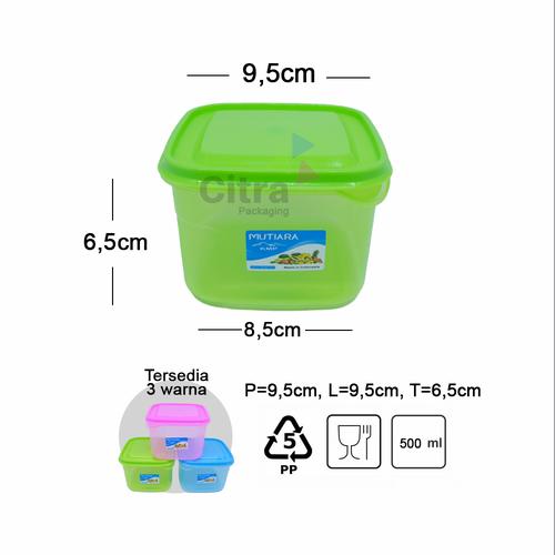 Jual Toples kotak KMP 500ml Zayn / toples kue kecil / wadah bumbu dapur ...