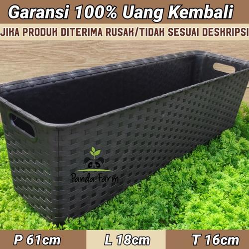 Jual Pot Persegi Panjang Rotan CJP 60 Cantik - Hitam (Grab Gojek ...