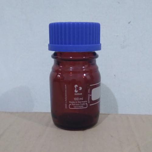 Jual Laboratory Bottle Amber 100ml. Lab botol Amber tutup Biru 100ml ...