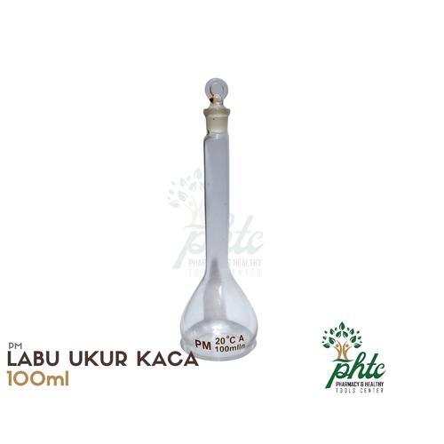 Jual PM Labu Ukur 100ml l Labu Takar Kaca l Labu Volume 100 ml Kaca ...
