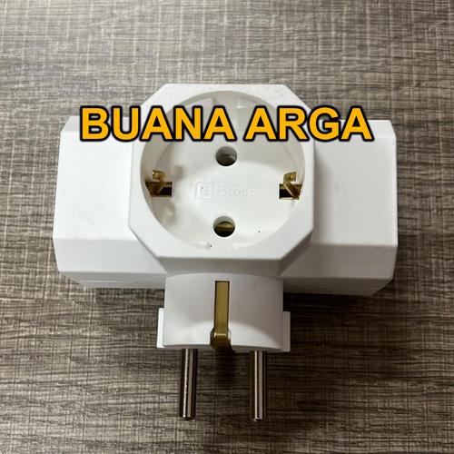 Jual Colokan T Listrik Cabang 3 Tee Broco Arde Putih 13830 Steker ...