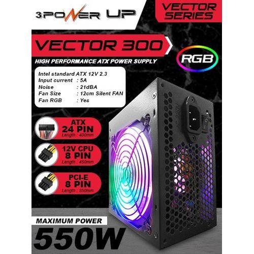 Jual Power Supply 3 Power Up PSU 550W VECTOR 300 RGB FAN - PSU Gaming ...