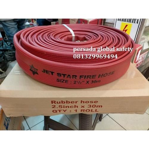 Jual FIRE hose rubber red 2,5" x 30m selang hydrant jetstar + coupling ...
