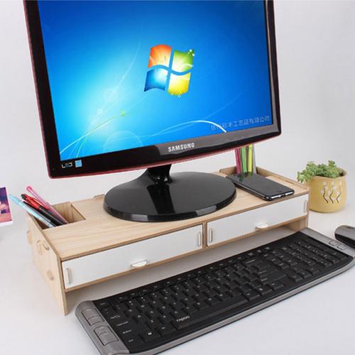 Jual Laci Kayu Susun Stand Monitor Drawer Storage / Stand Kayu Monitor ...