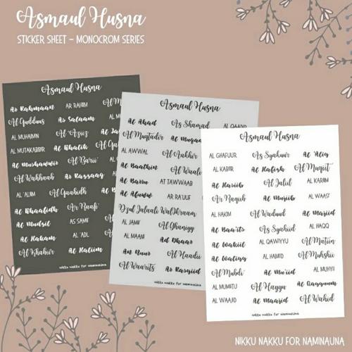 Jual Asmaul Husna Sticker by Nikku Nakku - Monochrome - Kota Tangerang ...