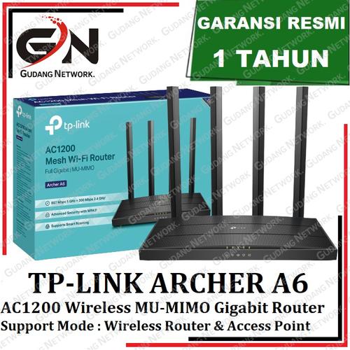 Jual TP-Link Archer A6 AC1200 Wireless MU-MIMO Gigabit Router - Jakarta ...