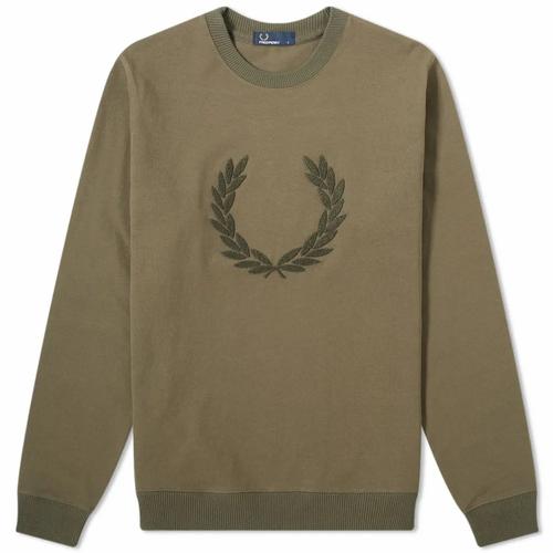 Jual Fred Perry Laurel Wreath Applique Sweatshirt Iris Leaf Original ...