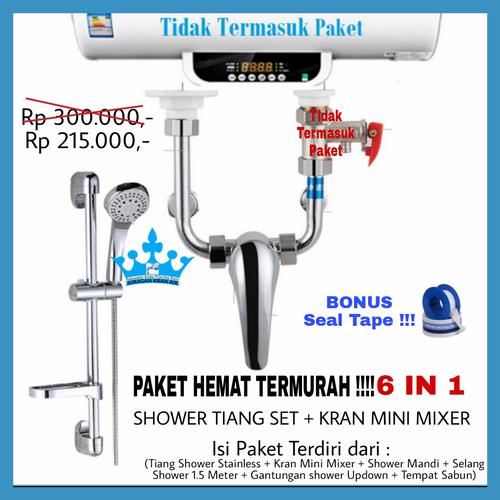 Promo Kran Panas Dingin Keran Mini Mixer + Tiang Shower Mandi Water ...