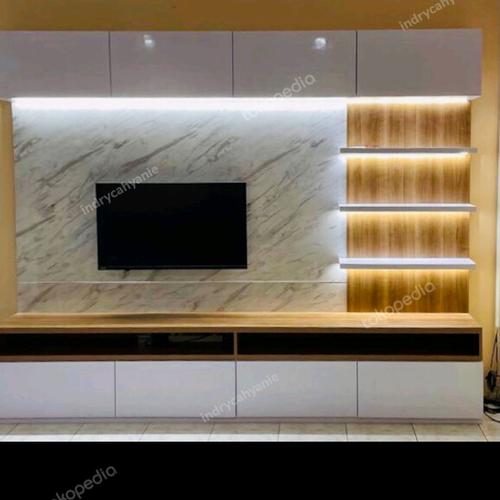 Jual backdrop tv lemari tv minimalis modern hpl set - Kota Tangerang ...