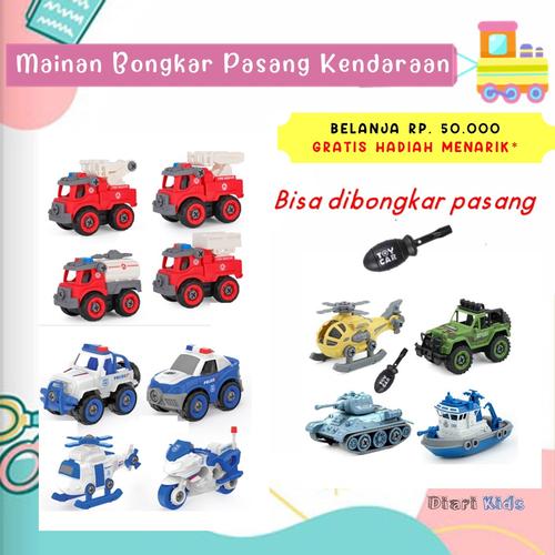 Jual Mainan Rakit Mobil - Mobilan Kapal Tank Heli Merakit Kendaraan ...