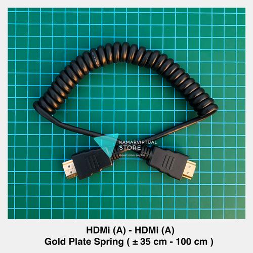 Jual HDMI to HDMI Spring Spiral Coil Cable Gold Plated 35 CM / 1,5 M ...