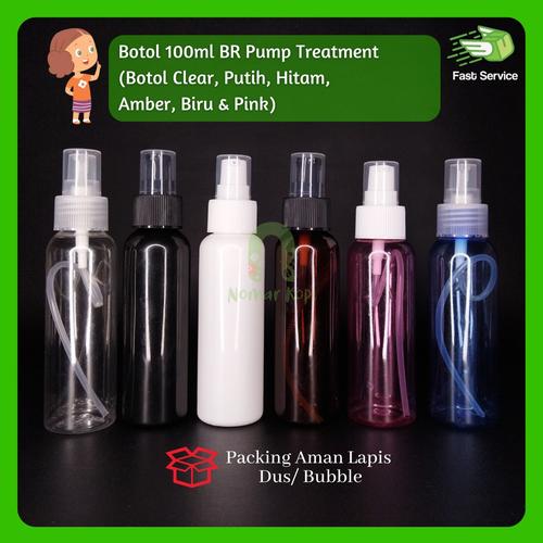 Promo BOTOL 100ML BR AMBER PUMP TREATMENT PET TEBAL SERUM KOSMETIK ...
