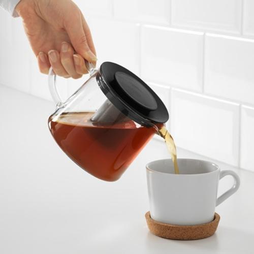 Jual Teko Teh Kaca Transparan Dengan Gagang Cantik Praktis Modern 600ml ...
