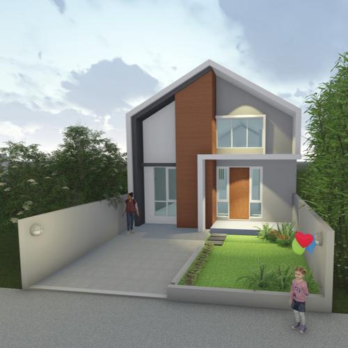 Jual PAKET 2 - Gambar desain rumah tinggal Denah 2D +3D tampak depan ...