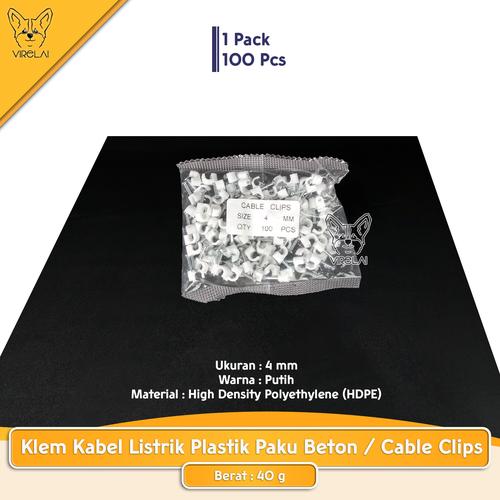 Jual Klem Kabel Listrik Plastik Paku Beton / Cable Clips 4, 5, 6, 7, 8 ...