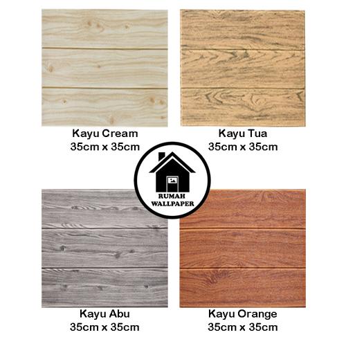 Jual RW Wallpaper Sticker 3D Foam Dinding Kayu Premium Wallpaper ...
