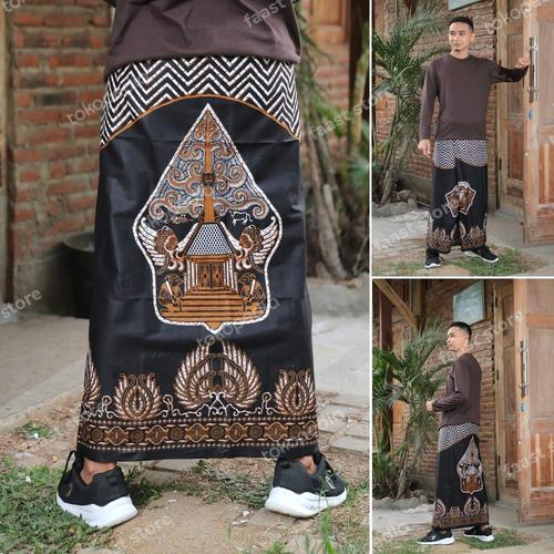 Jual sarung batik motif gunungan wayang warna kuning - kuning - Kab ...