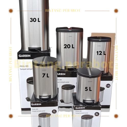 Jual GARBIN - Tempat Sampah Injak Pedal 5-7-12-20-30 Stainless/Tong Sampah - 5 L - Jakarta Timur ...
