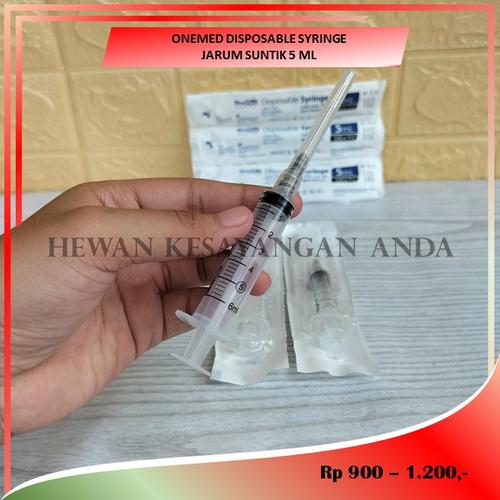 Jual One Med ONEMED Disposable Syringe Jarum Suntik 5cc/ml WITH NEEDLE ...