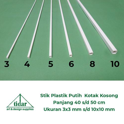 Jual White Square Tube Plastic Stick / Stik Plastik Putih Kotak Kosong ...