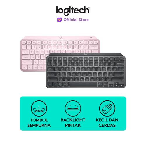 Promo Logitech MX Keys Mini Keyboard Wireless Bluetooth Backlit - Rose ...
