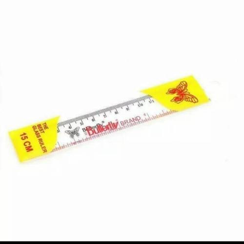 Jual penggaris plastik/mika/garisan plastik butterfly pendek 15 cm ...