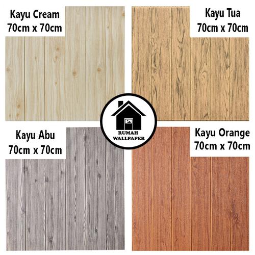 Jual RW Wallpaper Sticker 3D Foam Dinding Kayu Premium Wallpaper ...