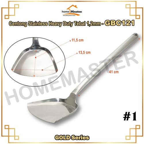 Jual Spatula/Sodet/Sutil/Centong/Pengaduk/Wok Turner 1.2mm Stainless ...
