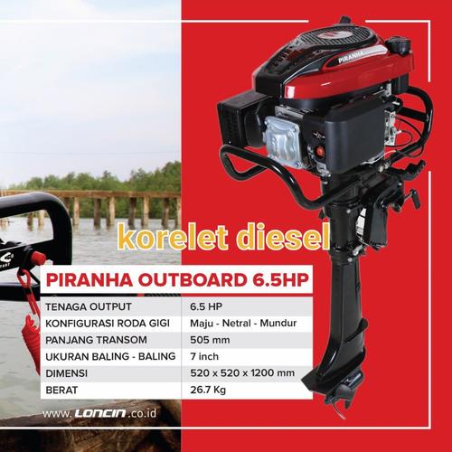 Jual Mesin Tempel Perahu Outboard LONCIN Piranha 6.5Hp Maju Mundur ...