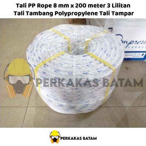 Jual Tali PP Rope 8 mm x 200 meter 3 Lilitan Tambang Polypropylene ...