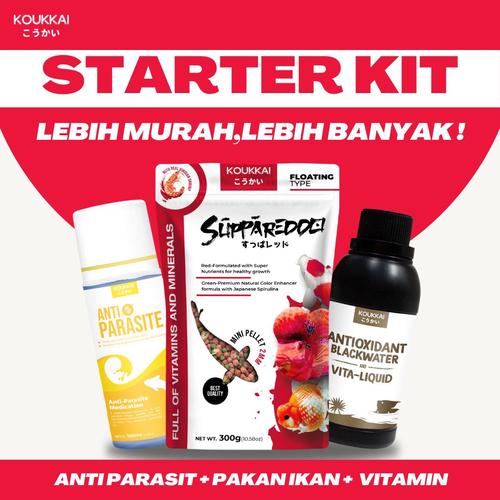 Jual Koukkai Aquarium Starter Kit (Makanan+Vitamin&Anti Stress+Obat ...