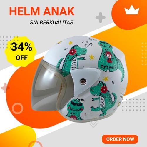 Jual Helm Motor Anak Usia 3 4 5 6 7 8 Tahun Perempuan laki laki SNI ...