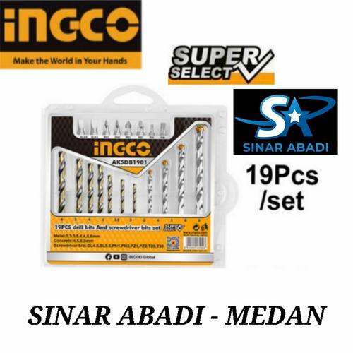 Jual AKSDB1901 MATA BOR BESI METAL BETON OBENG SCREW SKRUP SET 19PCS ...