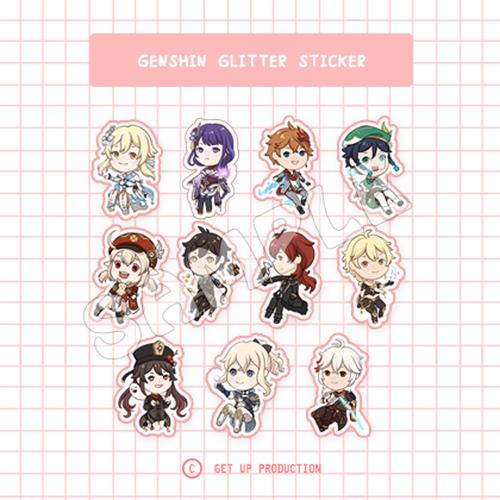 Jual Genshin Impact Glitter Sticker/ Stiker Glitter Genshin Impact ...