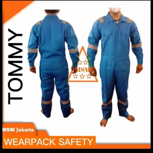 Jual WEARPACK KERJA SAFETY LAPANGAN COVERALL TOMMY BIRU PERTAMINA - 5XL ...