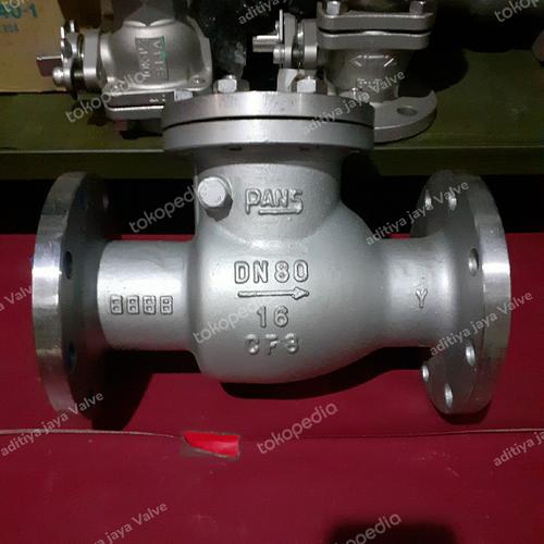 Jual swing check valve DN 80mm(3") flange Pn 16 SS304 CF8 - Kab ...