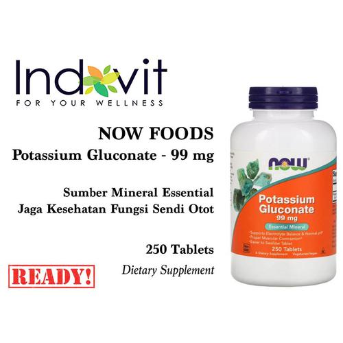 Jual Now Food Potassium Gluconate 99mg 250tab Kesehatan Vaskular ORI ...