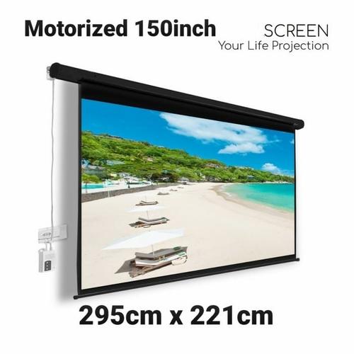 Jual Screen Projector Motorized 150" - Layar Proyektor Elektrik 150 ...