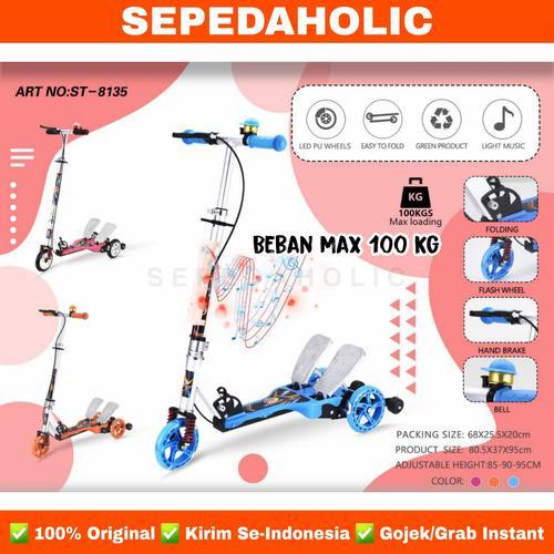 Jual Skuter Scooter EXOTIC ST 8135 Otoped Genjot Dual Pedal Rem Tangan ...