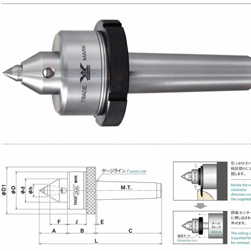Jual Live Center Bubut MT2, MT3, MT4 Kabuto Made in Japan - MT-2 ...