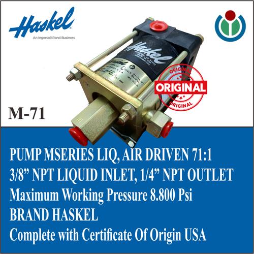 Jual HASKEL - PUMP MSERIES LIQ, AIR DRIVEN 71:1 Type M-71 - Kab. Bekasi - Solusi Engineering ...