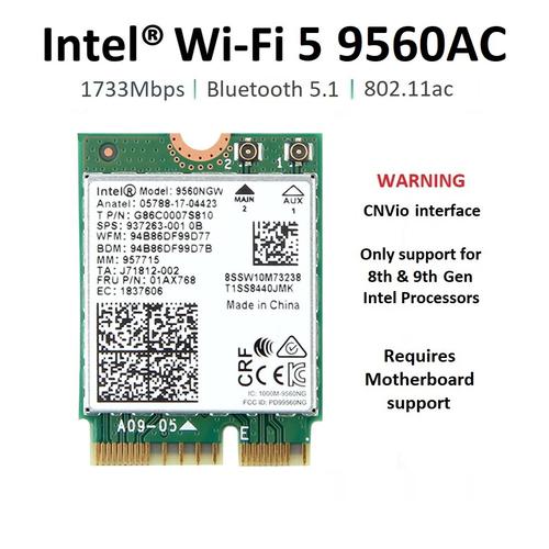 Jual Intel WiFi 5 9560AC Wireless Card Bluetooth 5 M.2 NGFF 9560NGW ...