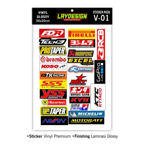 Jual Sticker Pack Vinyl Glossy Racing Sponsor Motor Balap - V1 - Kab ...