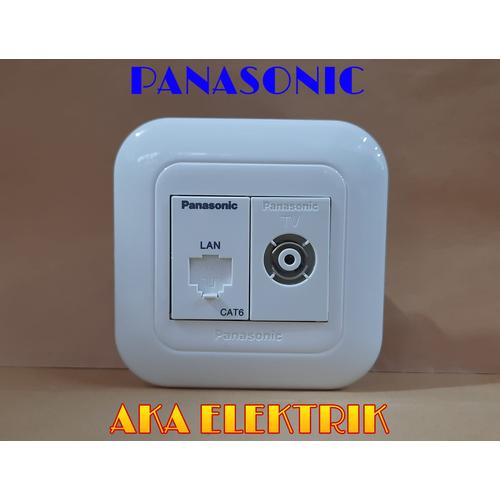 Jual MODUL / JACK DATA PANASONIC CAT 6 + MODUL TV WIDE PUTIH WEJ78029 ...