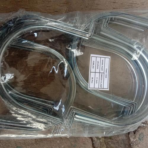 Jual klem plat besi 5" inch tebal / pipe clamp / klem omega galvanis ...