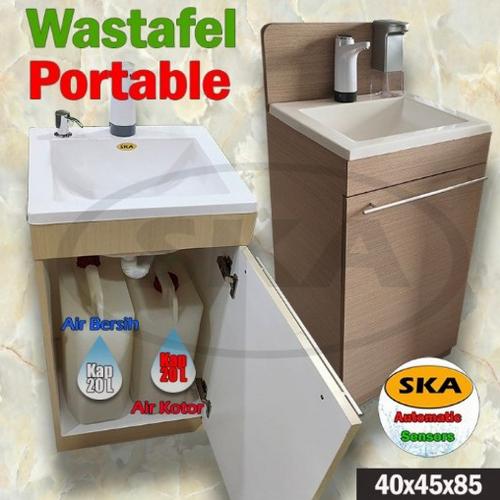 Jual Wastafel portabel/wastafel cuci tangan/wastafel finish hpl - kran ...