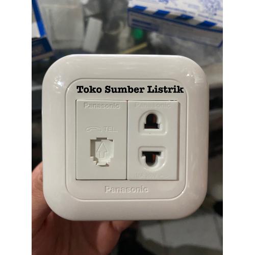 Jual Outlet telepon panasonic stop kontak universal out let telpon rj ...