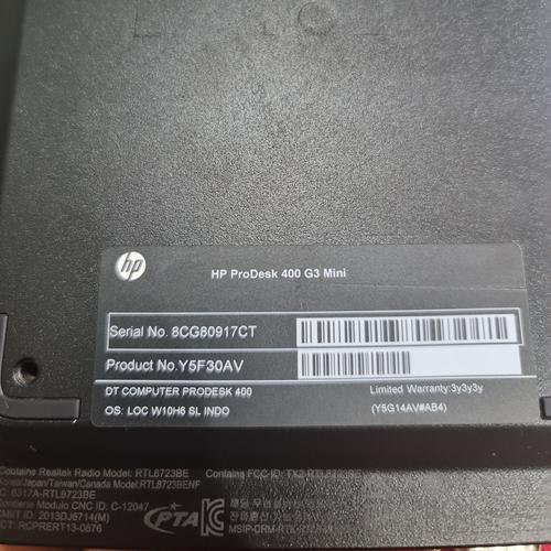 Jual Mini Pc Hp Prodesk 400 G3 i3 7100t Ram 4Gb Ddr4 Hdd 500Gb - Hdd ...